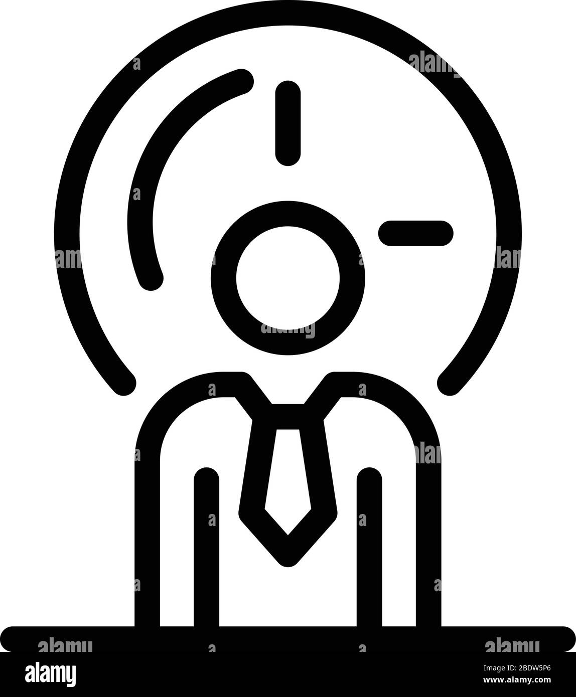 Wall clock and man icon, outline style Stock Vector Image & Art - Alamy