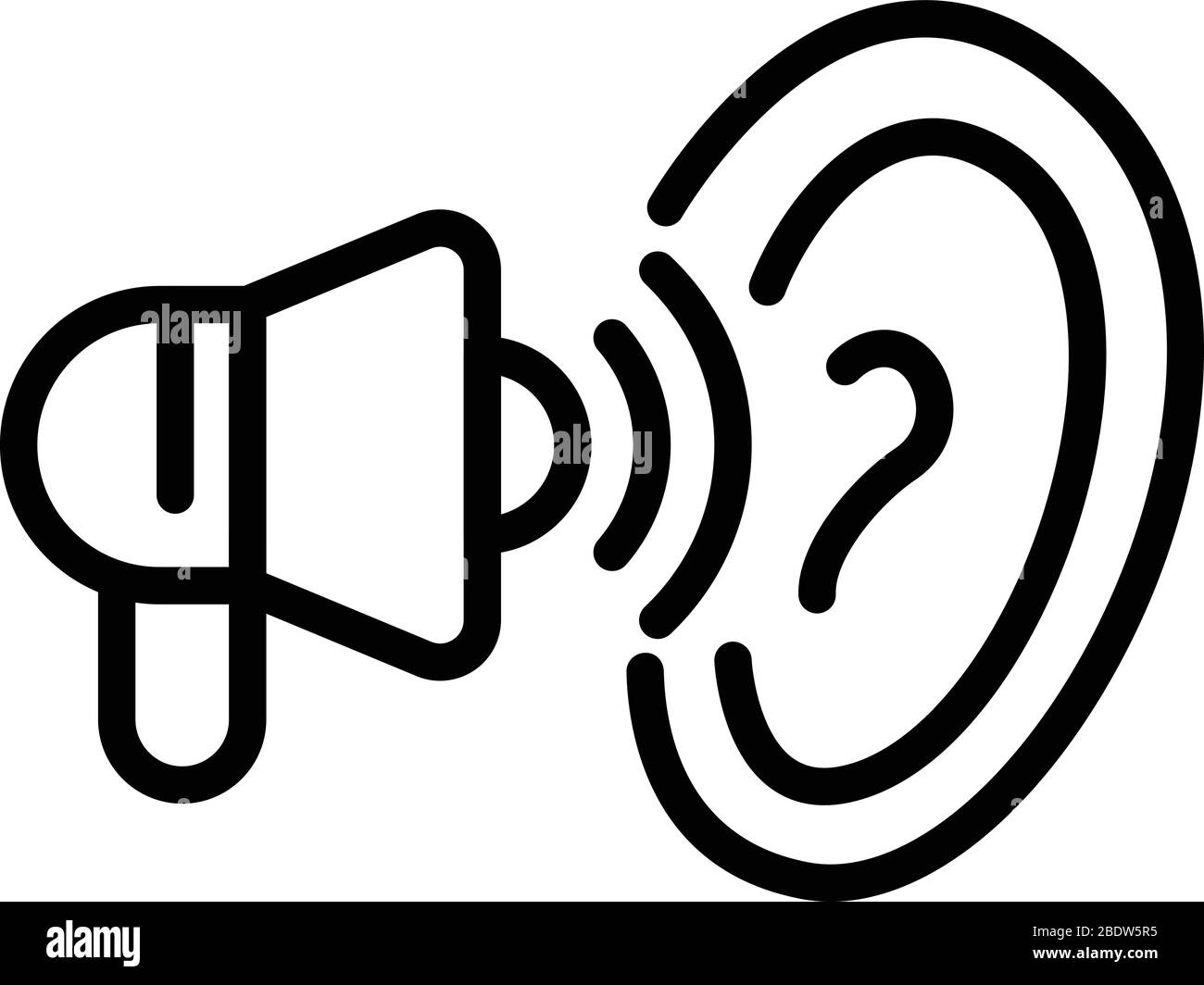 Megaphone and ear icon, outline style Stock Vector Image & Art - Alamy