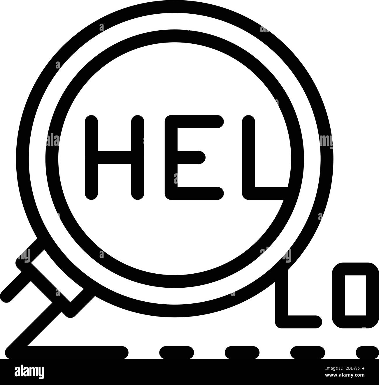 Hello and magnifier icon, outline style Stock Vector Image & Art - Alamy
