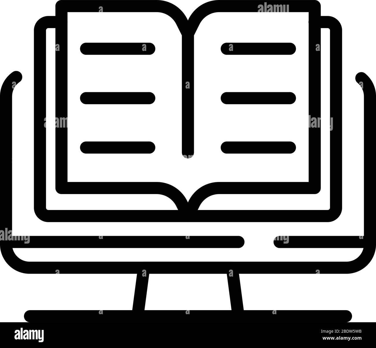Open book on monitor icon, outline style Stock Vector Image & Art - Alamy