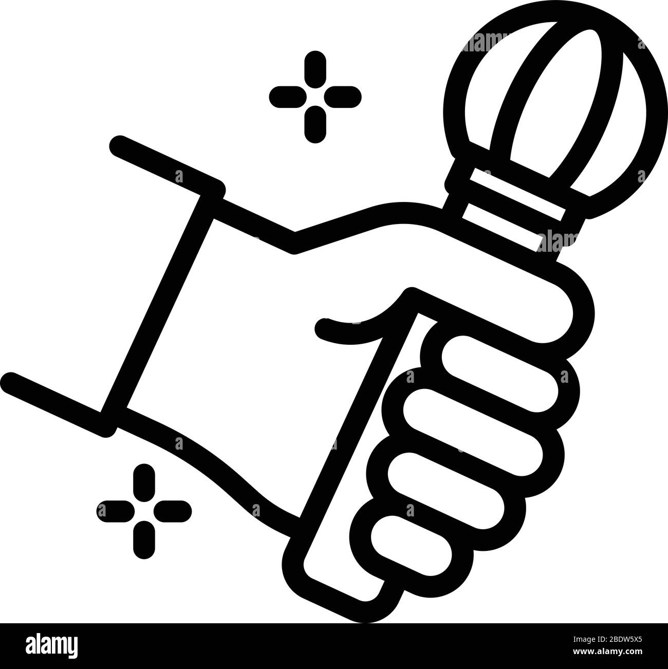 Hand microphone linear vector Black and White Stock Photos & Images - Alamy