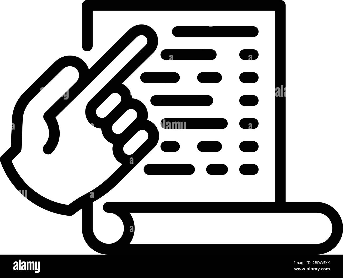 Document and hand icon, outline style Stock Vector Image & Art - Alamy