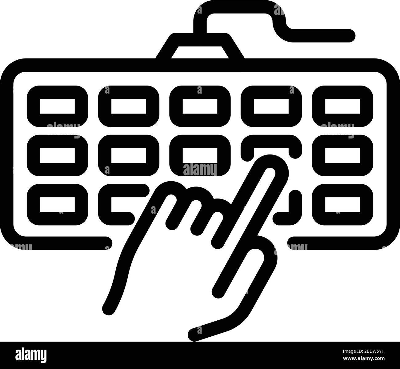 Keyboard and finger icon, outline style Stock Vector Image & Art - Alamy