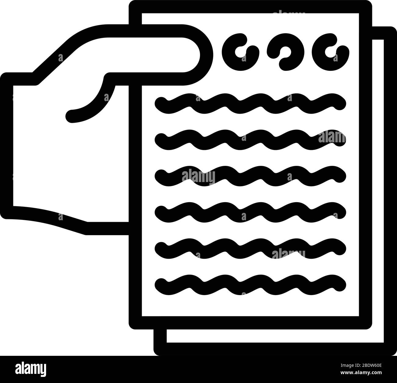 Letter in hand icon, outline style Stock Vector Image & Art - Alamy