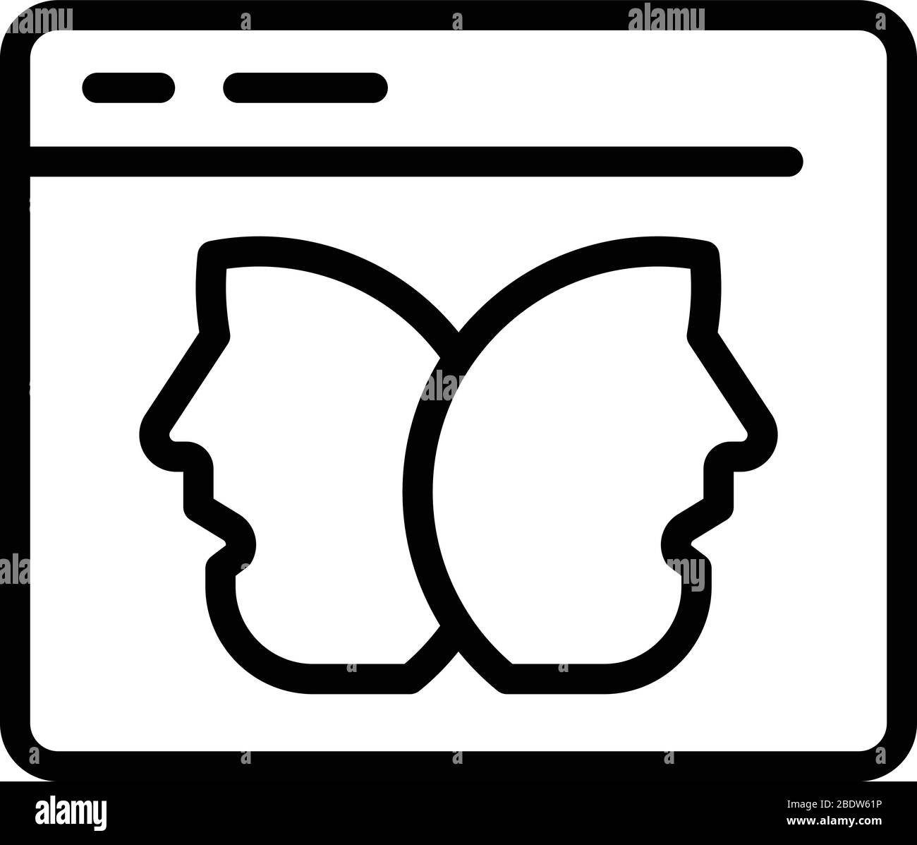 Two faces in the app icon, outline style Stock Vector Image & Art - Alamy