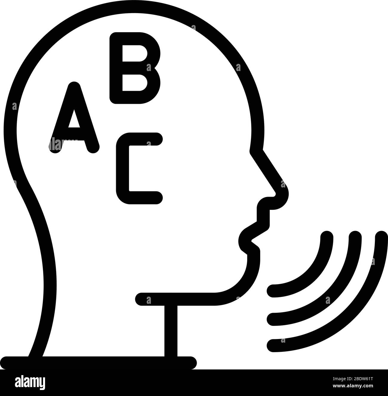 Head abc icon, outline style Stock Vector Image & Art - Alamy