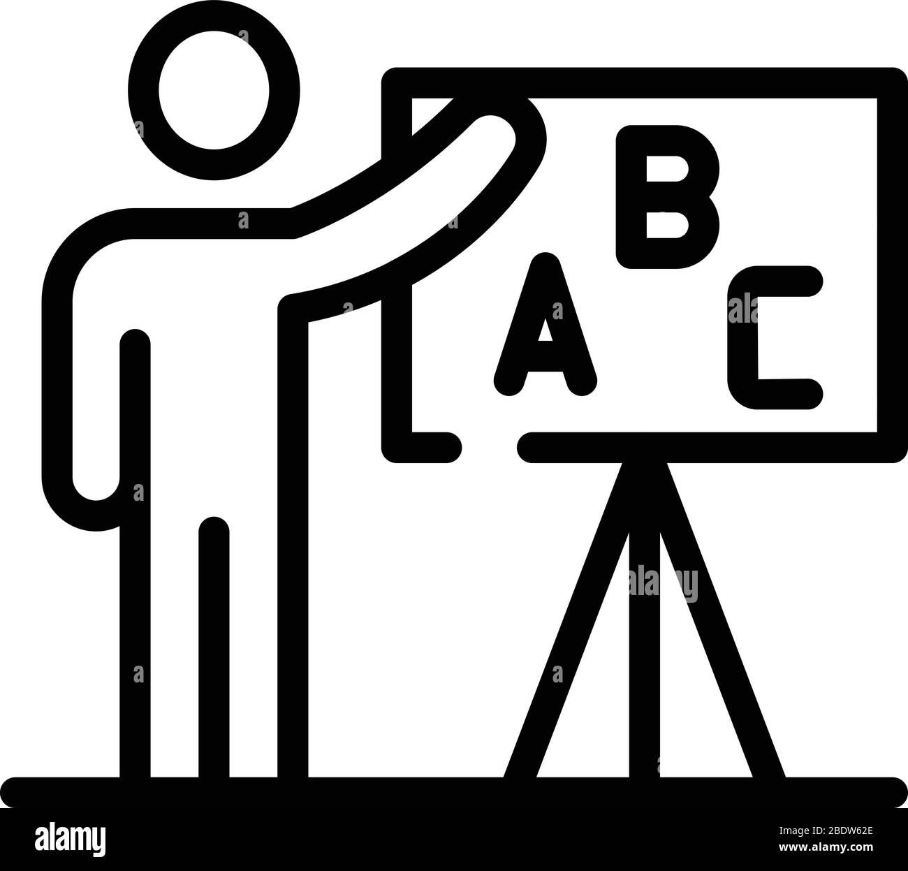 Teacher and blackboard icon, outline style Stock Vector Image & Art - Alamy