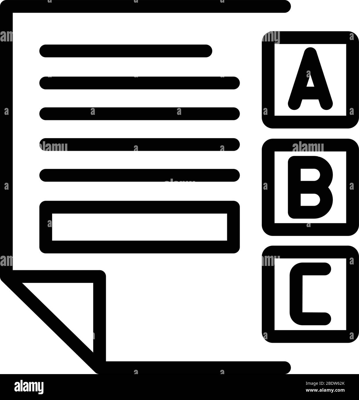 Examination sheet icon, outline style Stock Vector Image & Art - Alamy