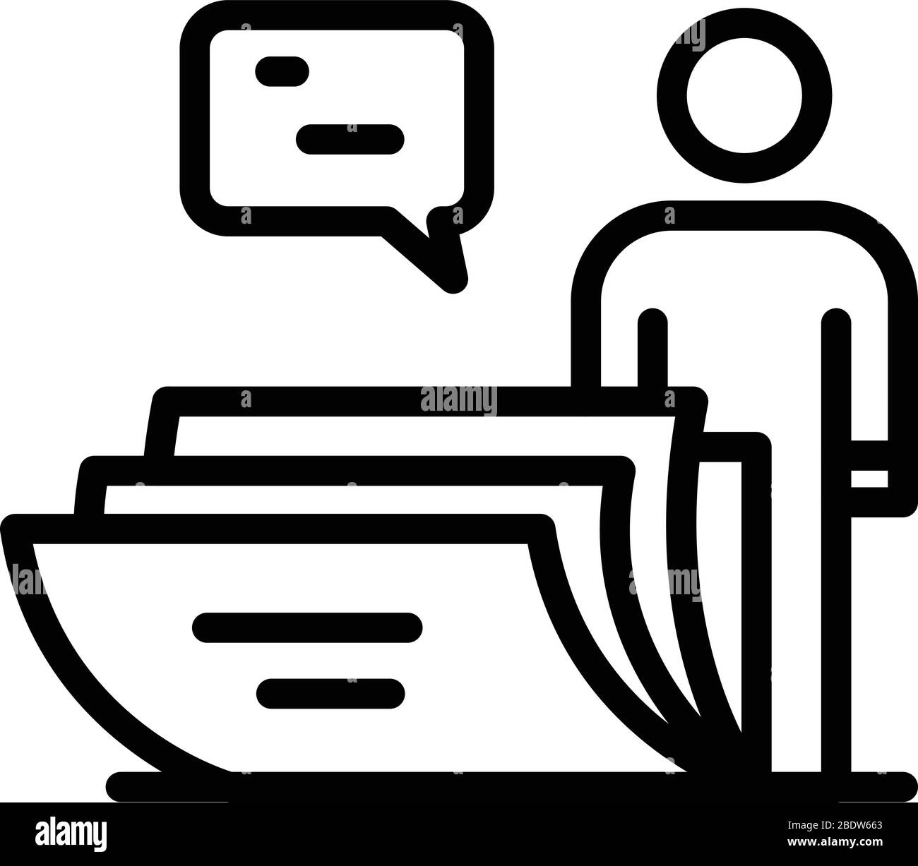 Man and a stack of letters icon, outline style Stock Vector Image & Art ...