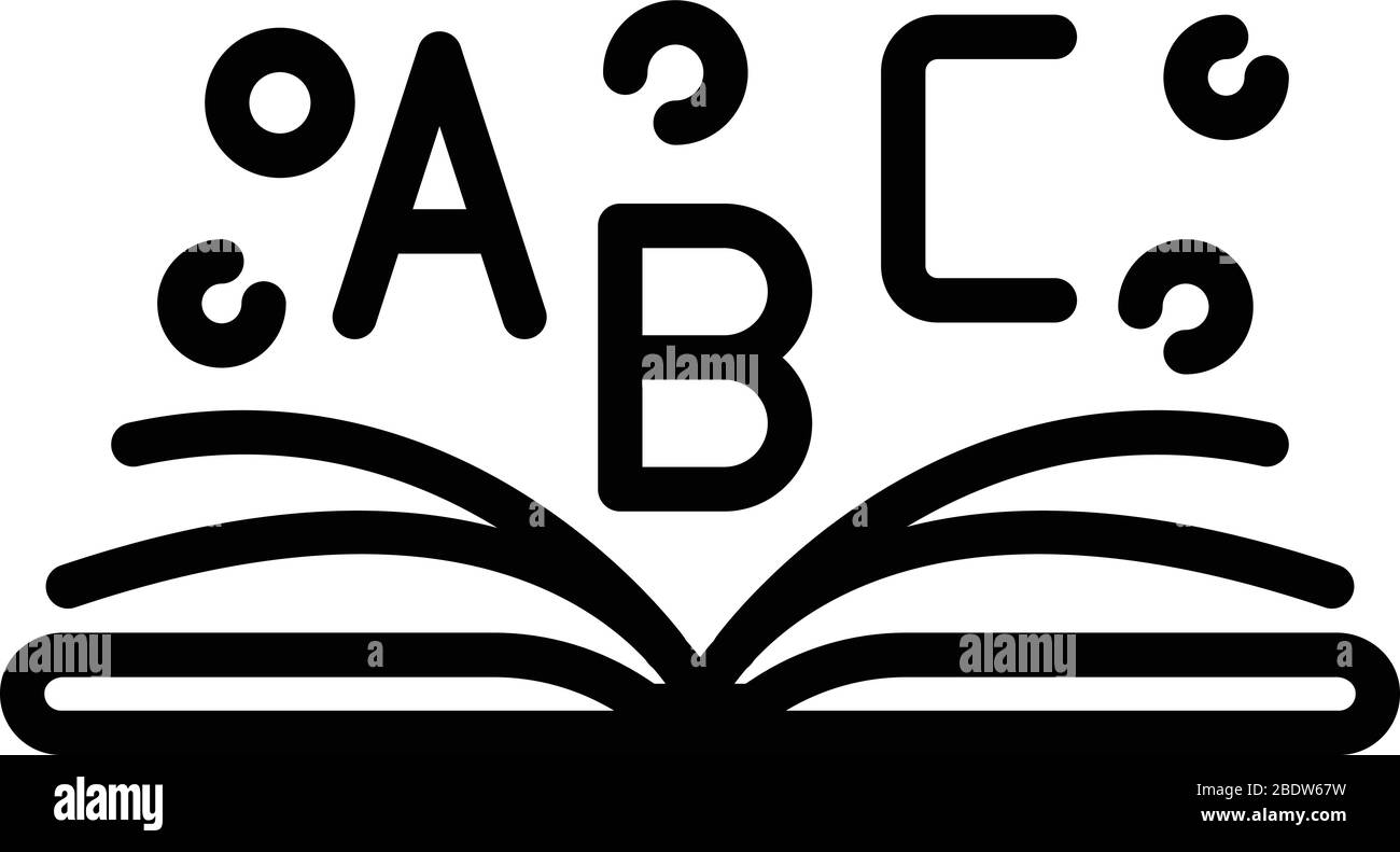 Open book abc icon, outline style Stock Vector Image & Art - Alamy