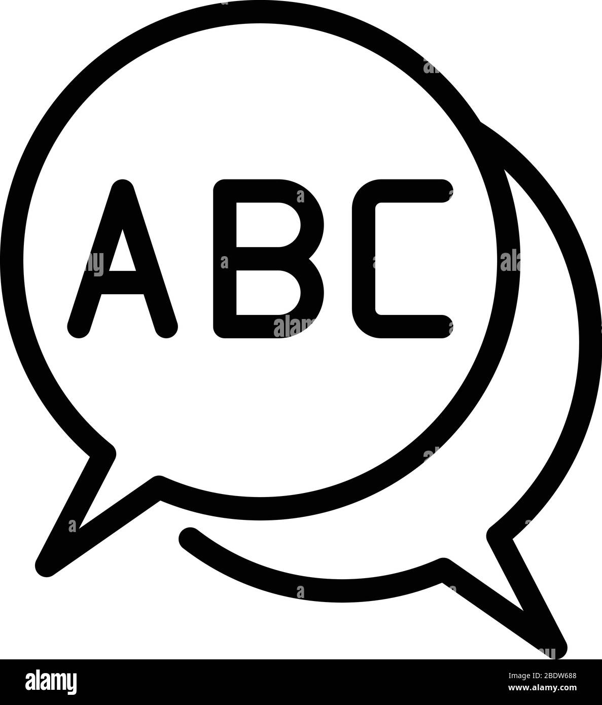 Abc in the chat bubbles icon, outline style Stock Vector Image & Art ...