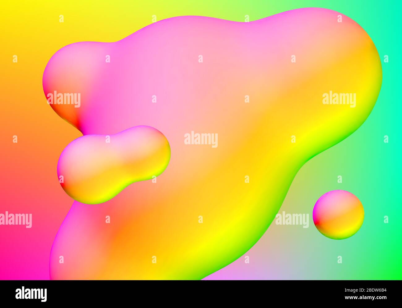 Fluid design liquid blobs with vibrant intense colors abstract ...