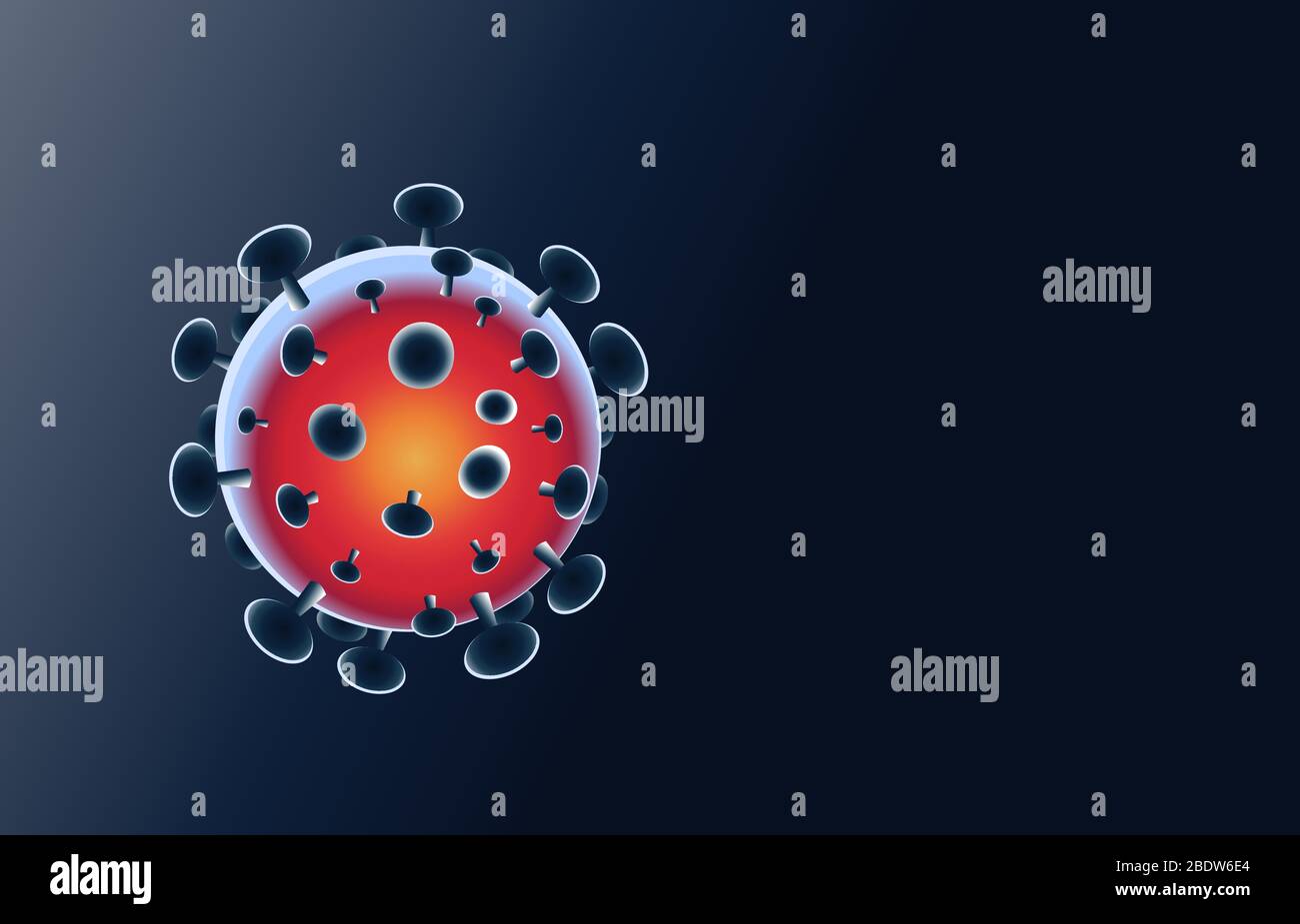 Abstract virus microbe on blue background with space.allergy bacteria ...
