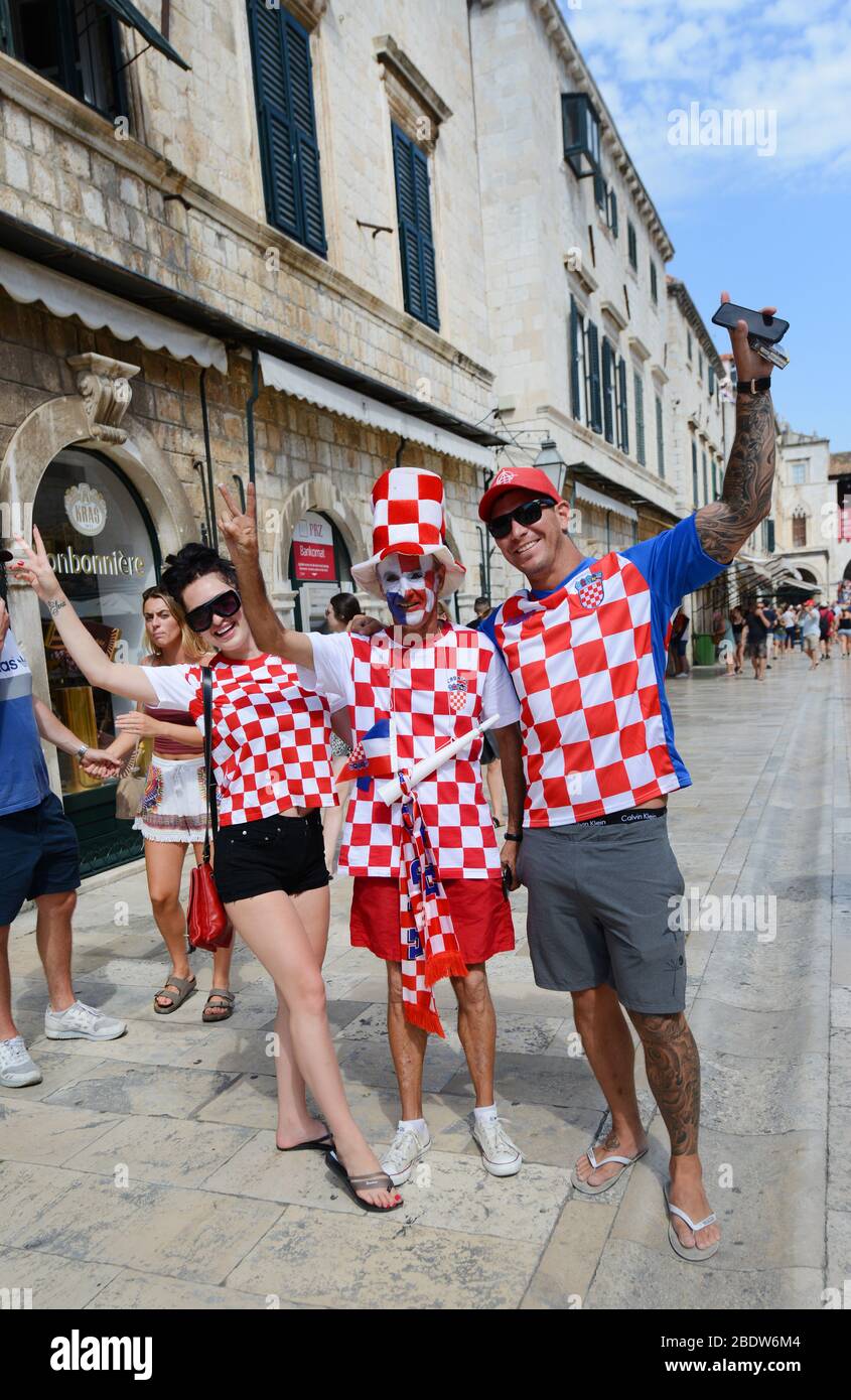 Croatian football fans partying during the world cup final in the old ...