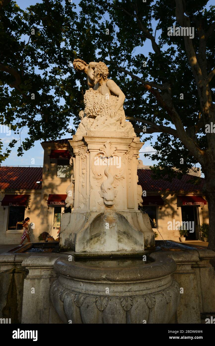 Pan and Nymph statue (part of fountain) near Pile Gate, Dubrovnik ...