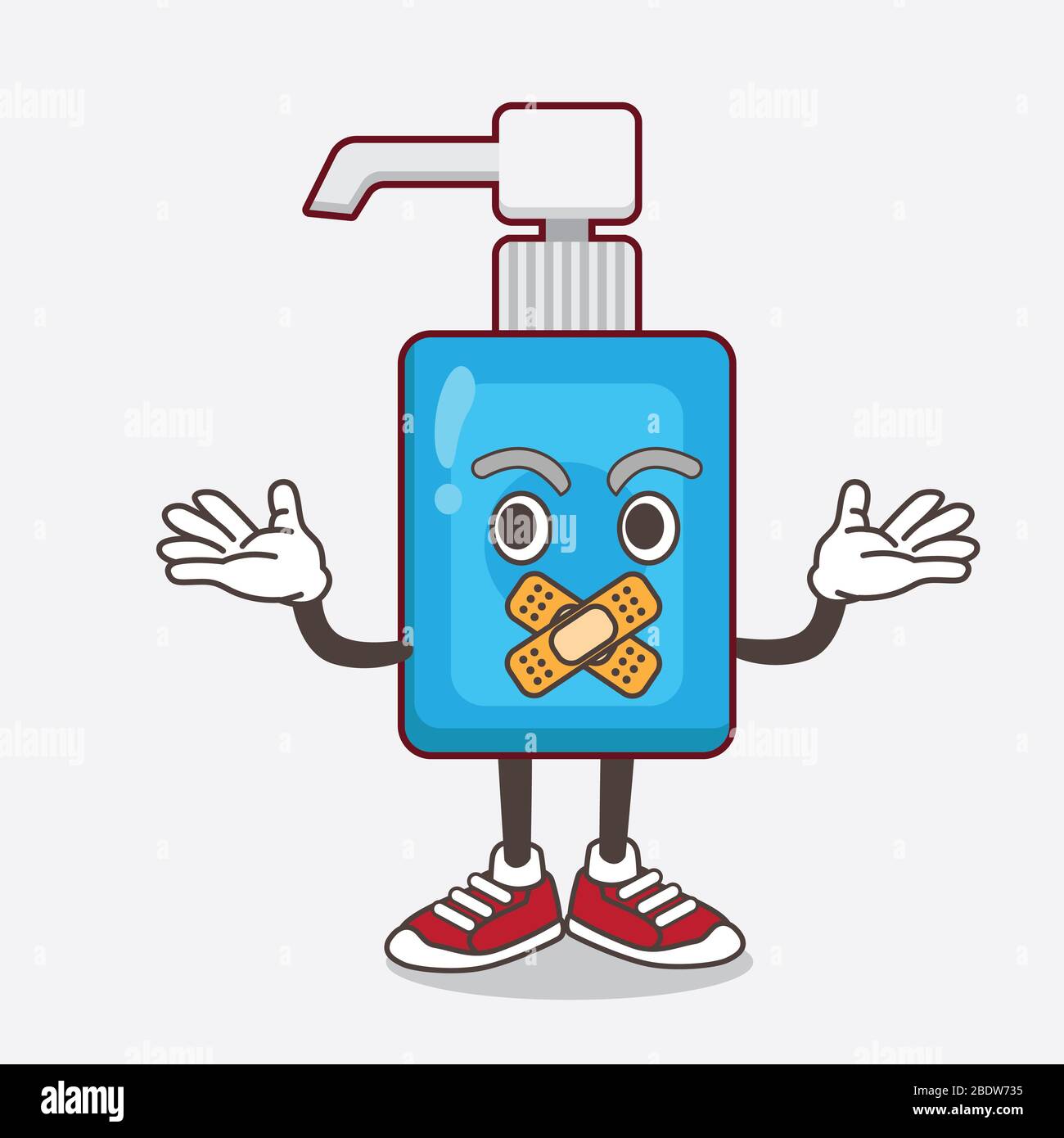 An illustration of Hand Sanitizer cartoon mascot character making a ...