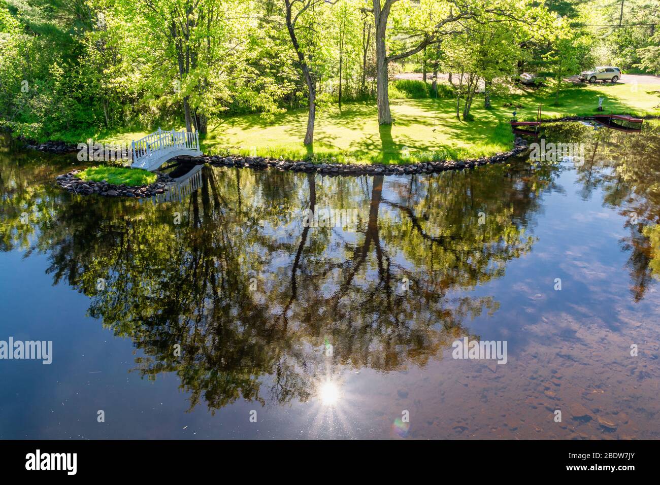 Canadian Cottage country Scene in summer Stock Photo - Alamy