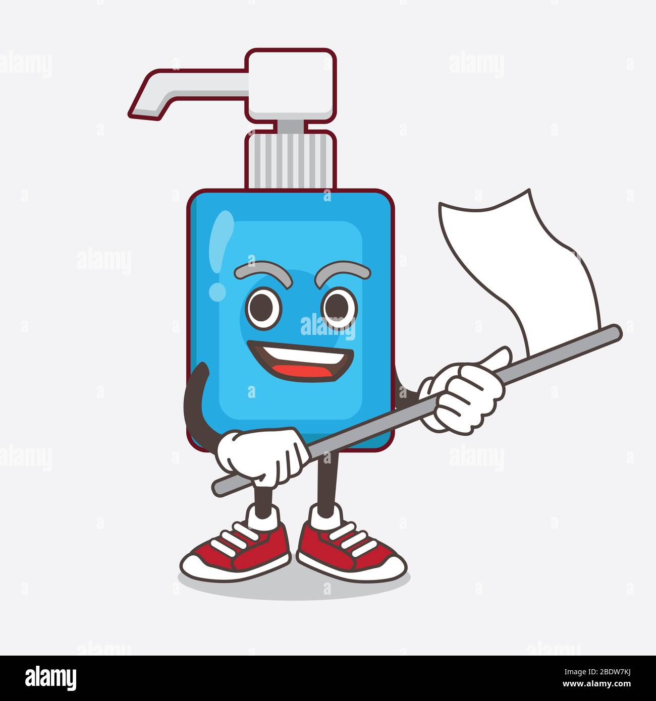 An illustration of Hand Sanitizer cartoon mascot character waving a ...