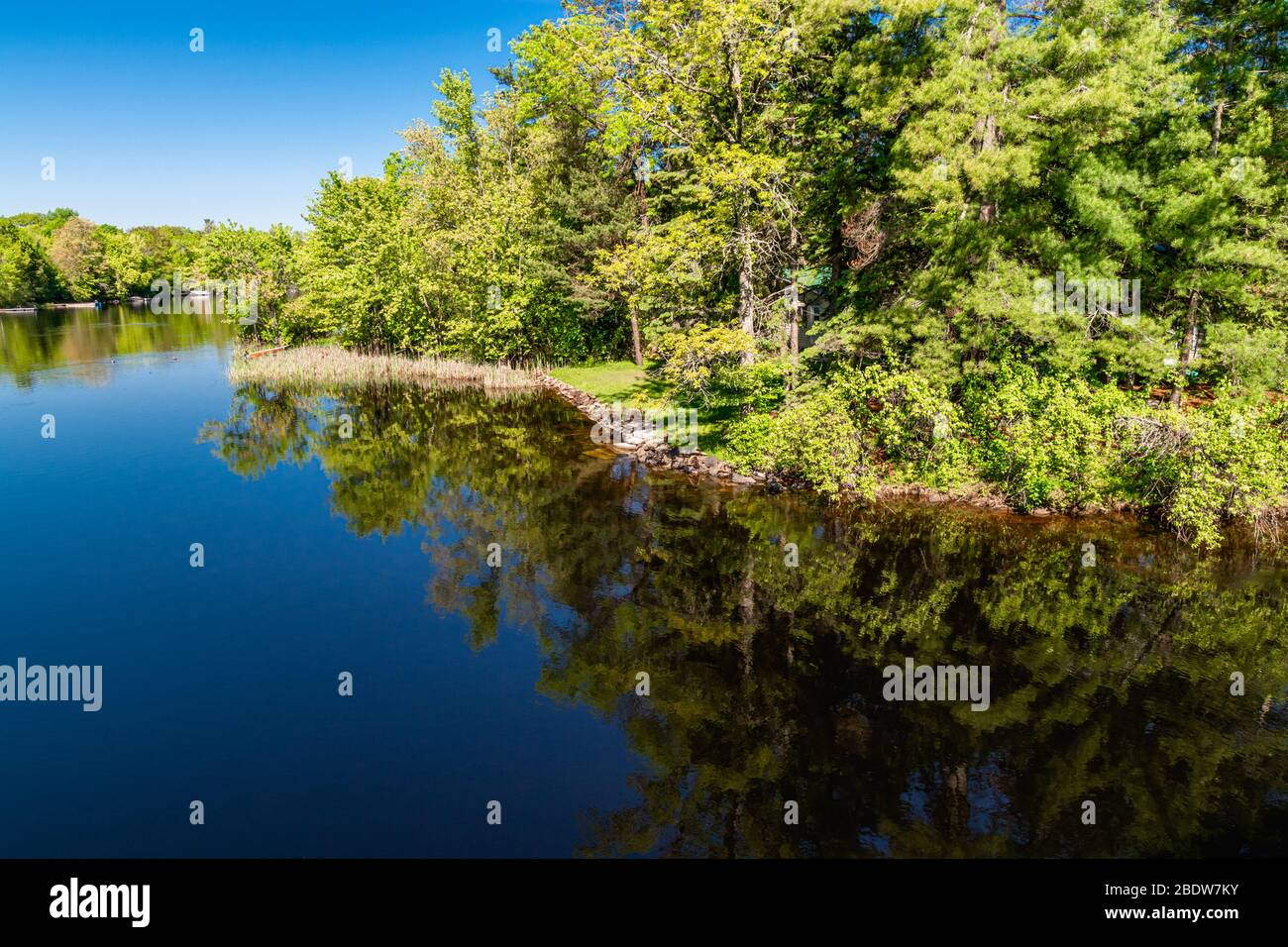 Canadian Cottage country Scene in summer Stock Photo - Alamy