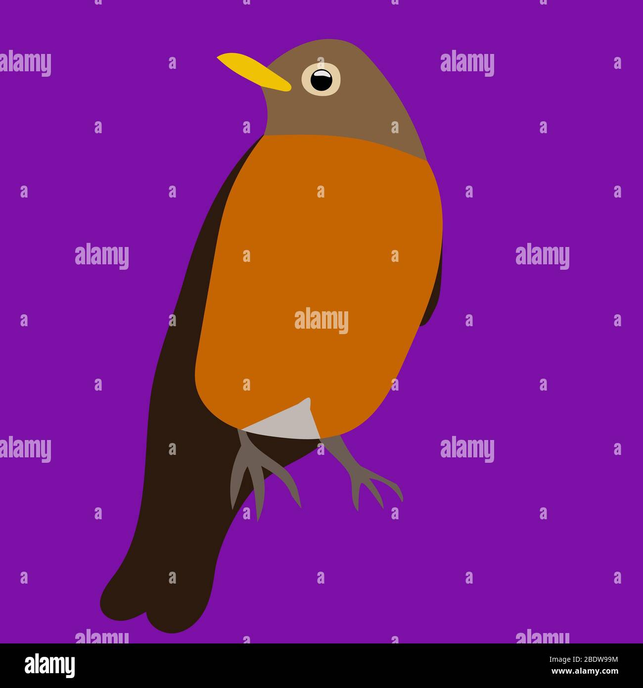 a graphic illustration of an American robin for use as a logo or icon ...