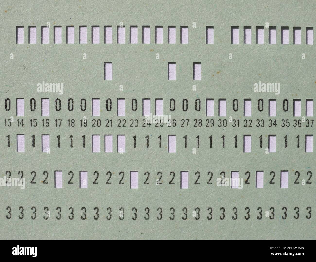 vintage punched card for computer data storage and programming Stock ...