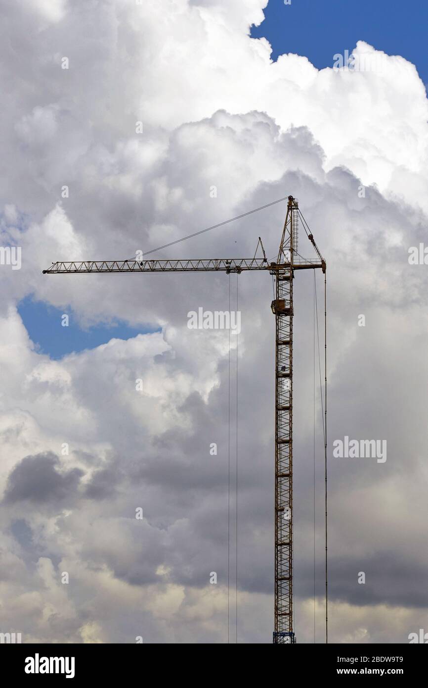 Industrial construction cranes the construction of an building Stock ...