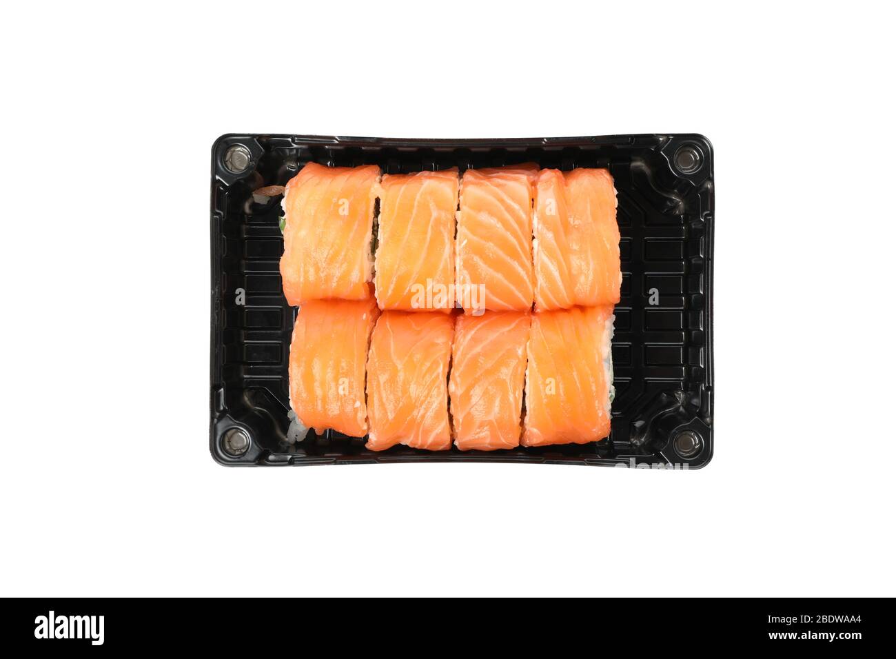 Box with sushi isolated on white background Stock Photo - Alamy
