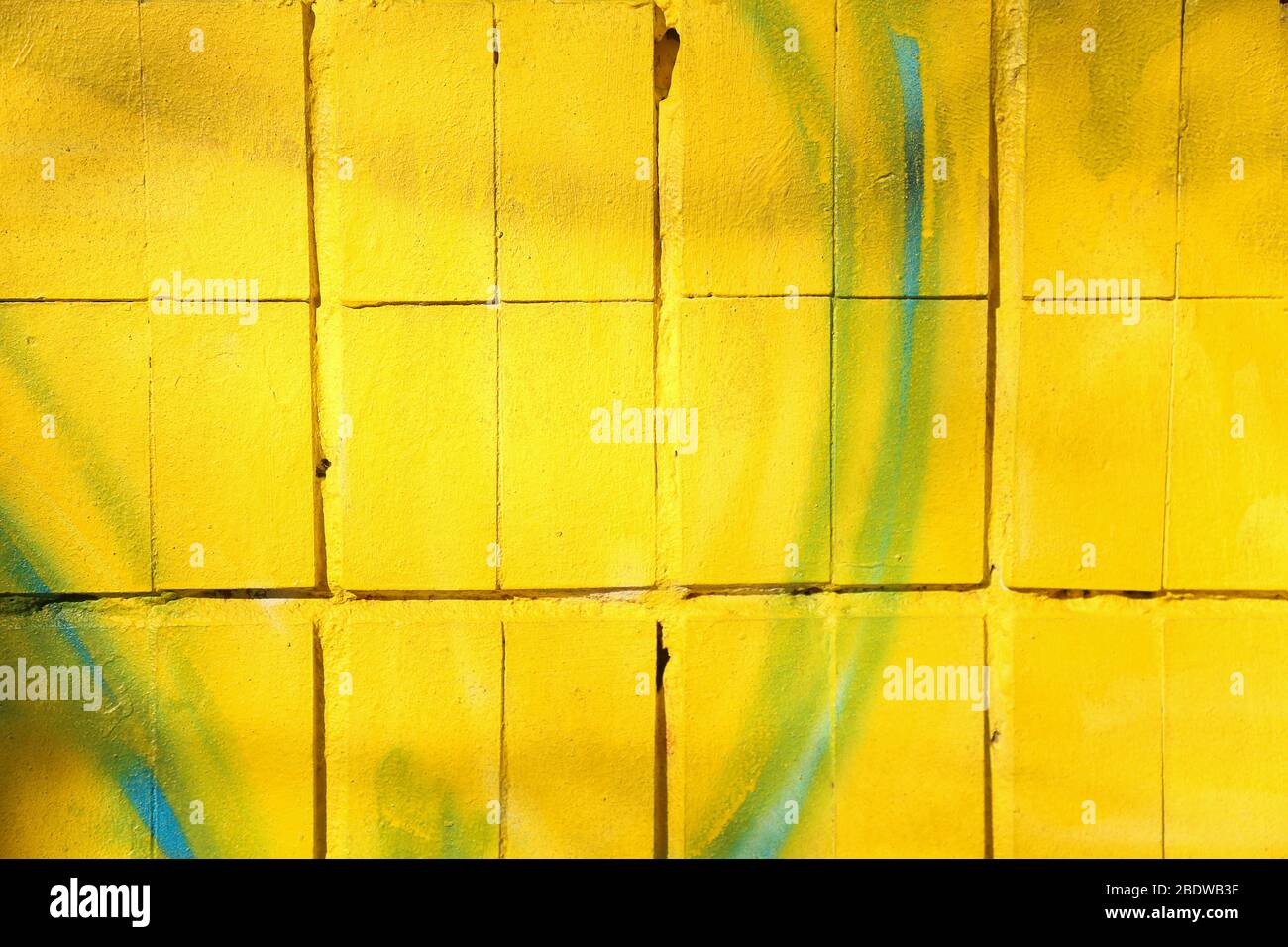 Yellow old brick wall texture background. Yellow retro background Stock ...