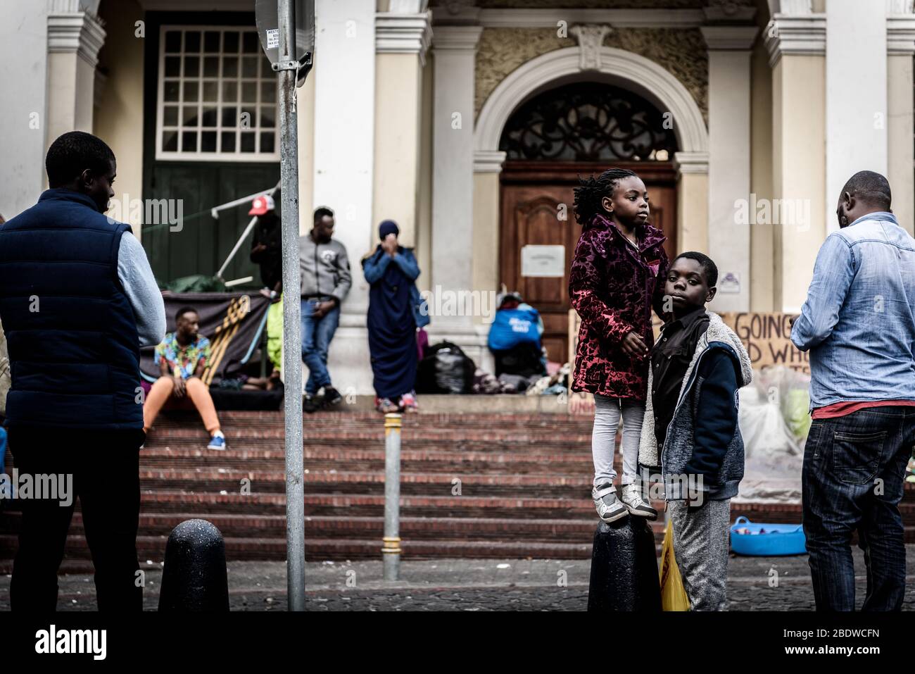 African Foreign National Refugees On Cape Towns Greenmarket Square