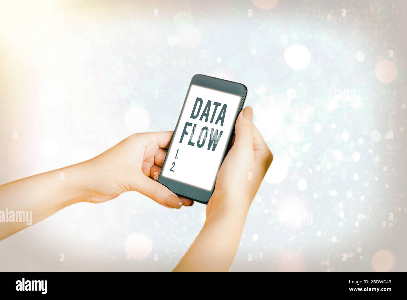 Writing note showing Data Flow. Business concept for the movement of ...