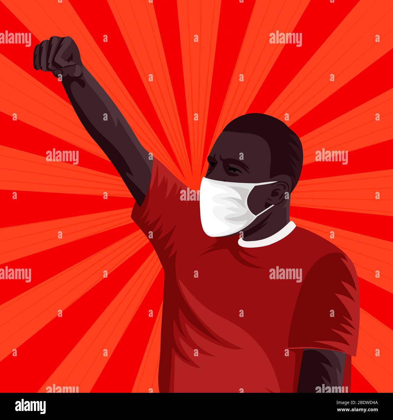 Angry rioter on red retro background Stock Vector Image & Art - Alamy