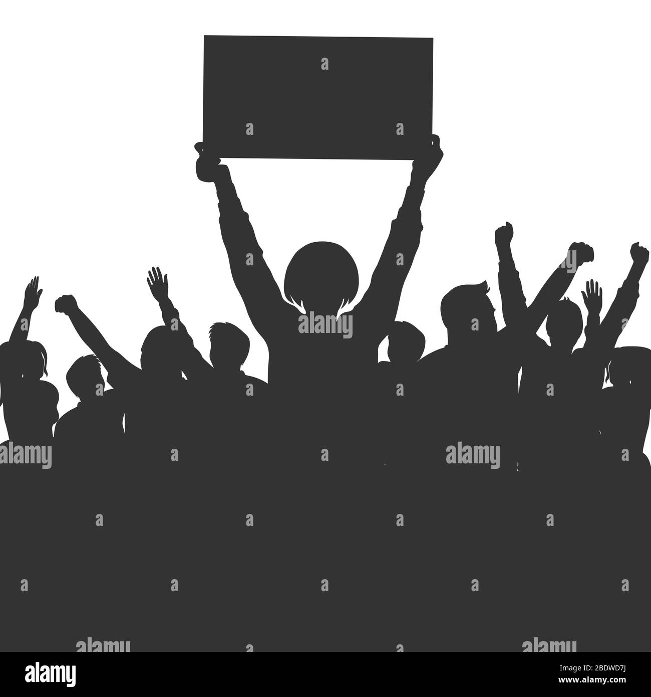 People on demonstration with banner vector Stock Vector Image & Art - Alamy