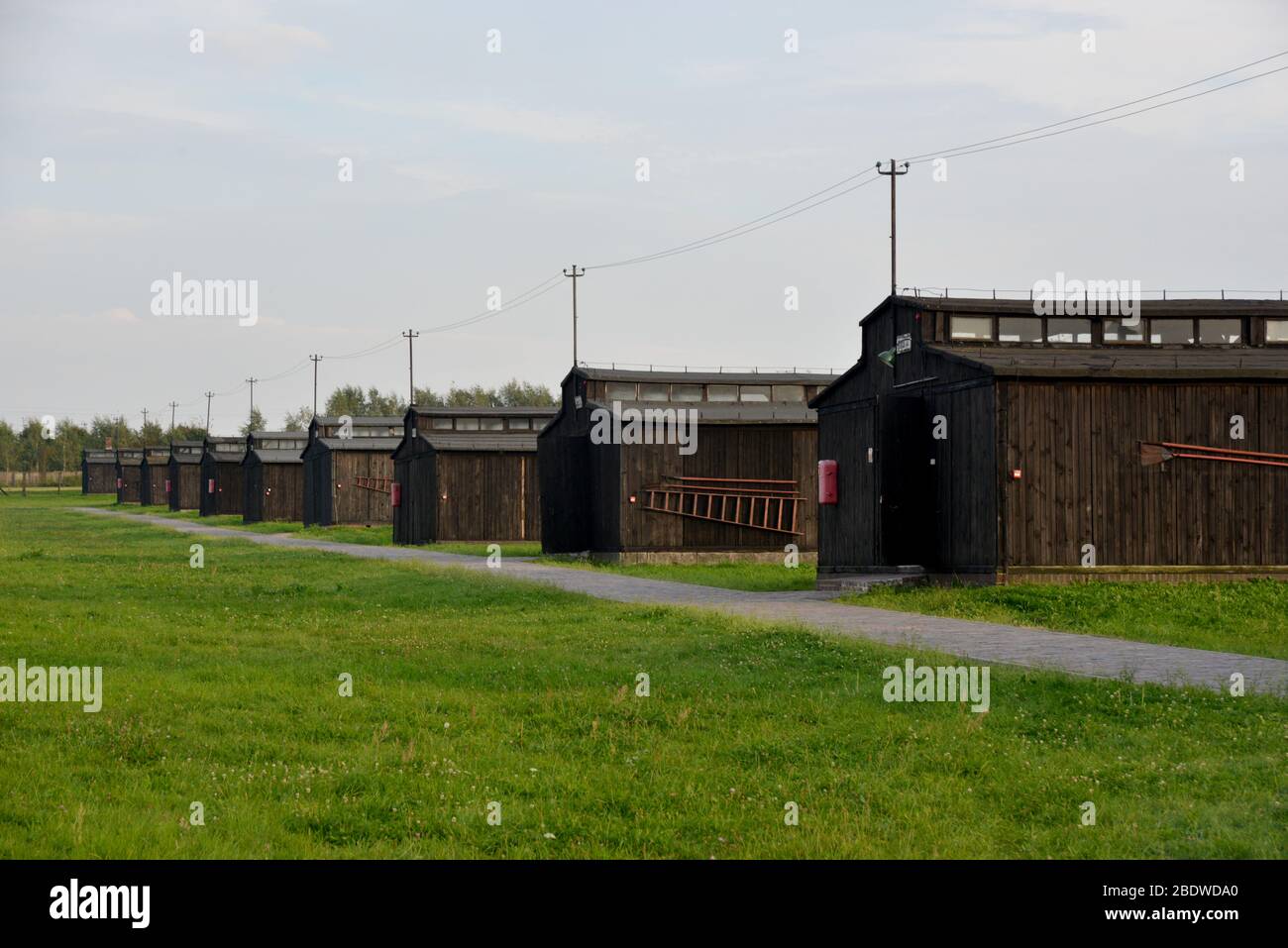 Wood barracks range in Majdanek concentration camp (Lublin, Poland ...