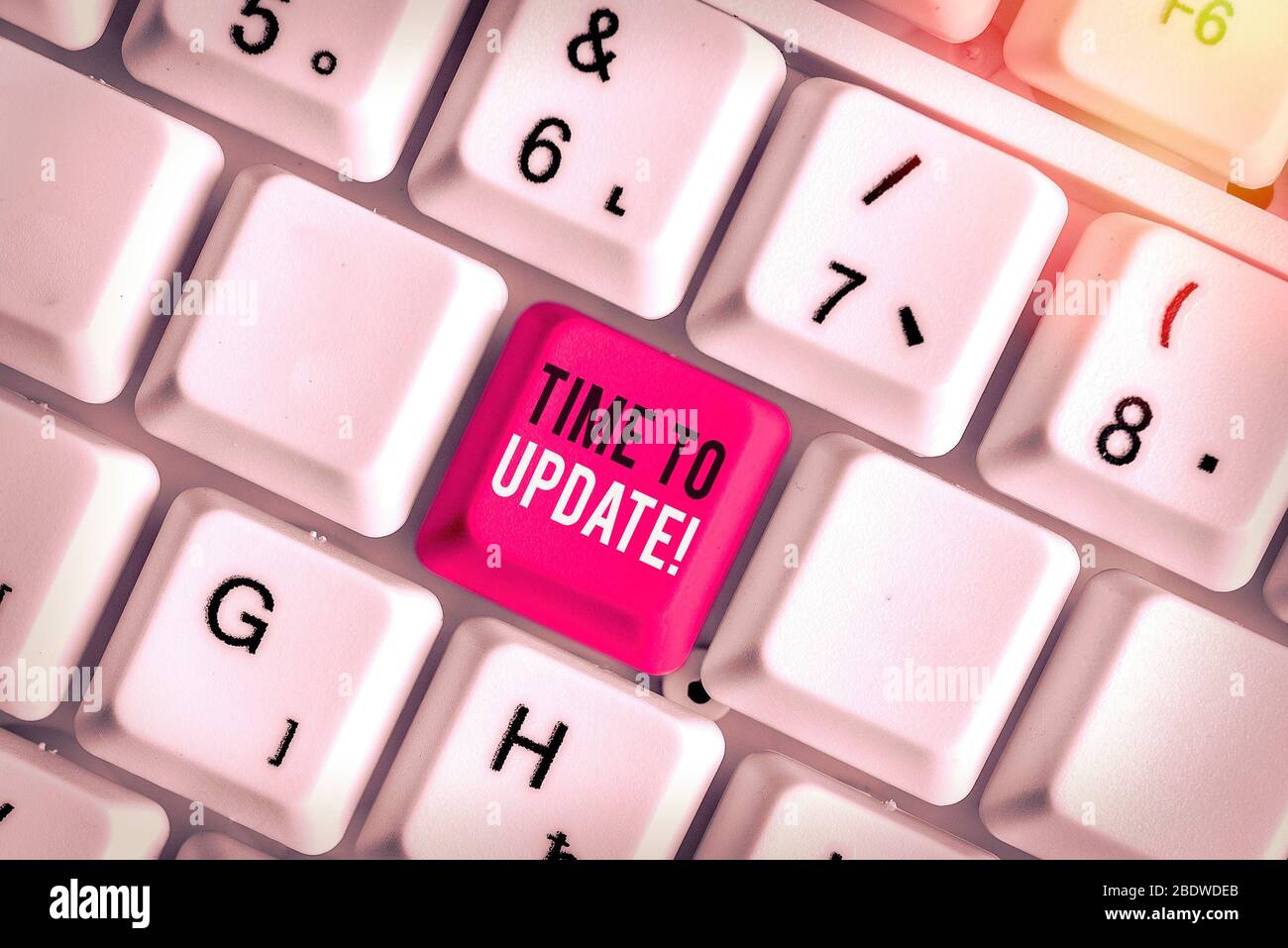 Writing note showing Time To Update. Business concept for this is right ...