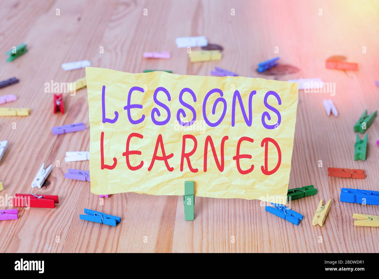 Writing note showing Lessons Learned. Business concept for the ...