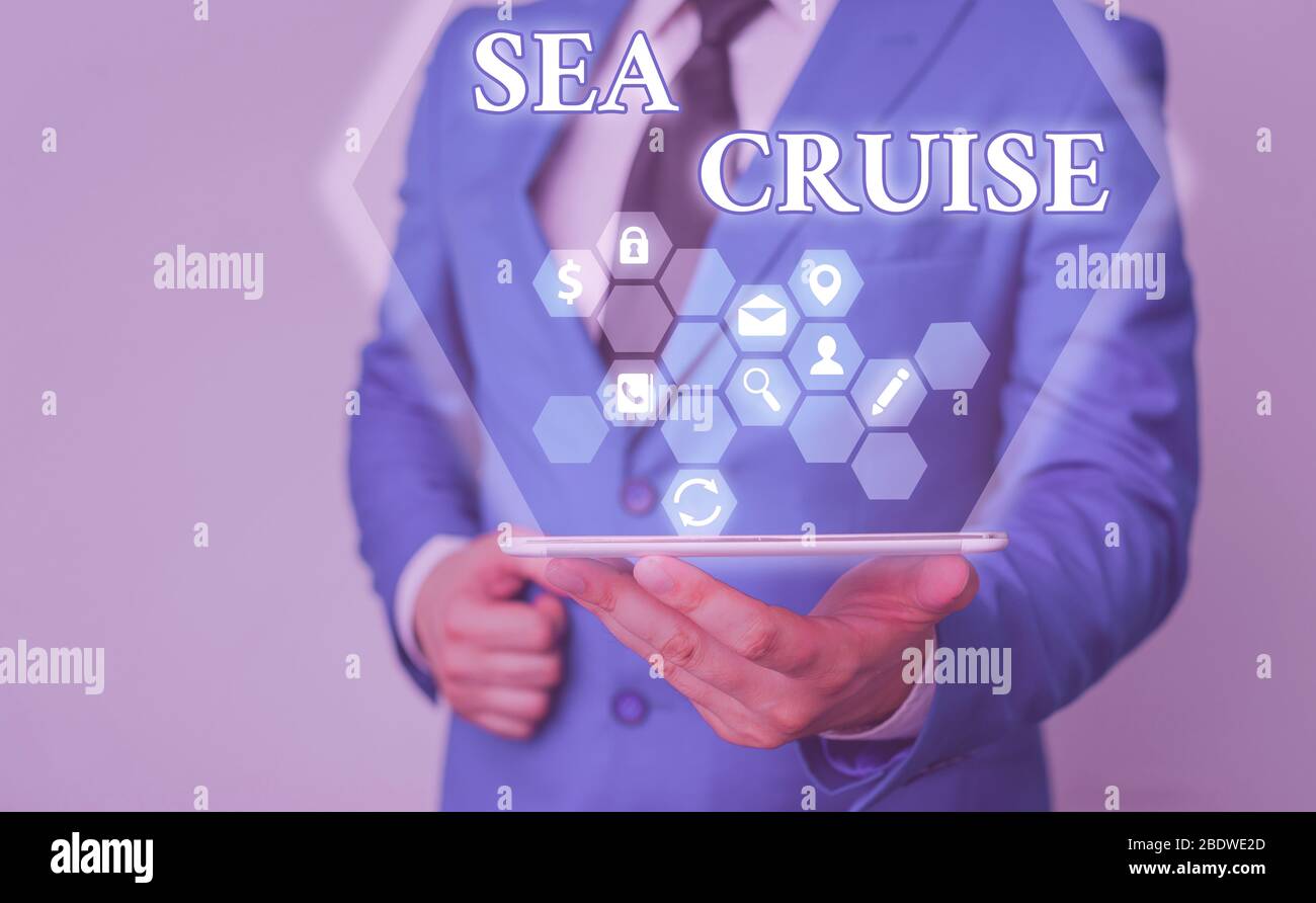 Handwriting text writing Sea Cruise. Conceptual photo a voyage on a ...