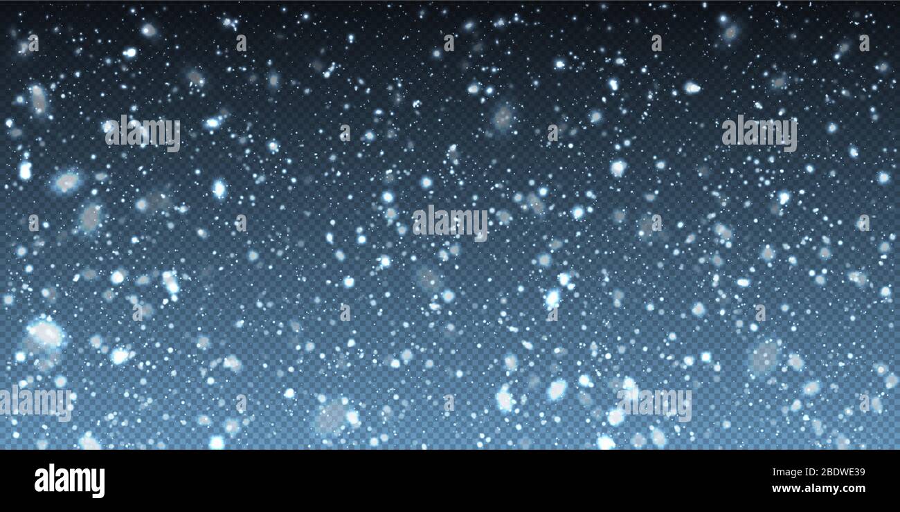 Falling winter christmas realistic snow on transparent background ...