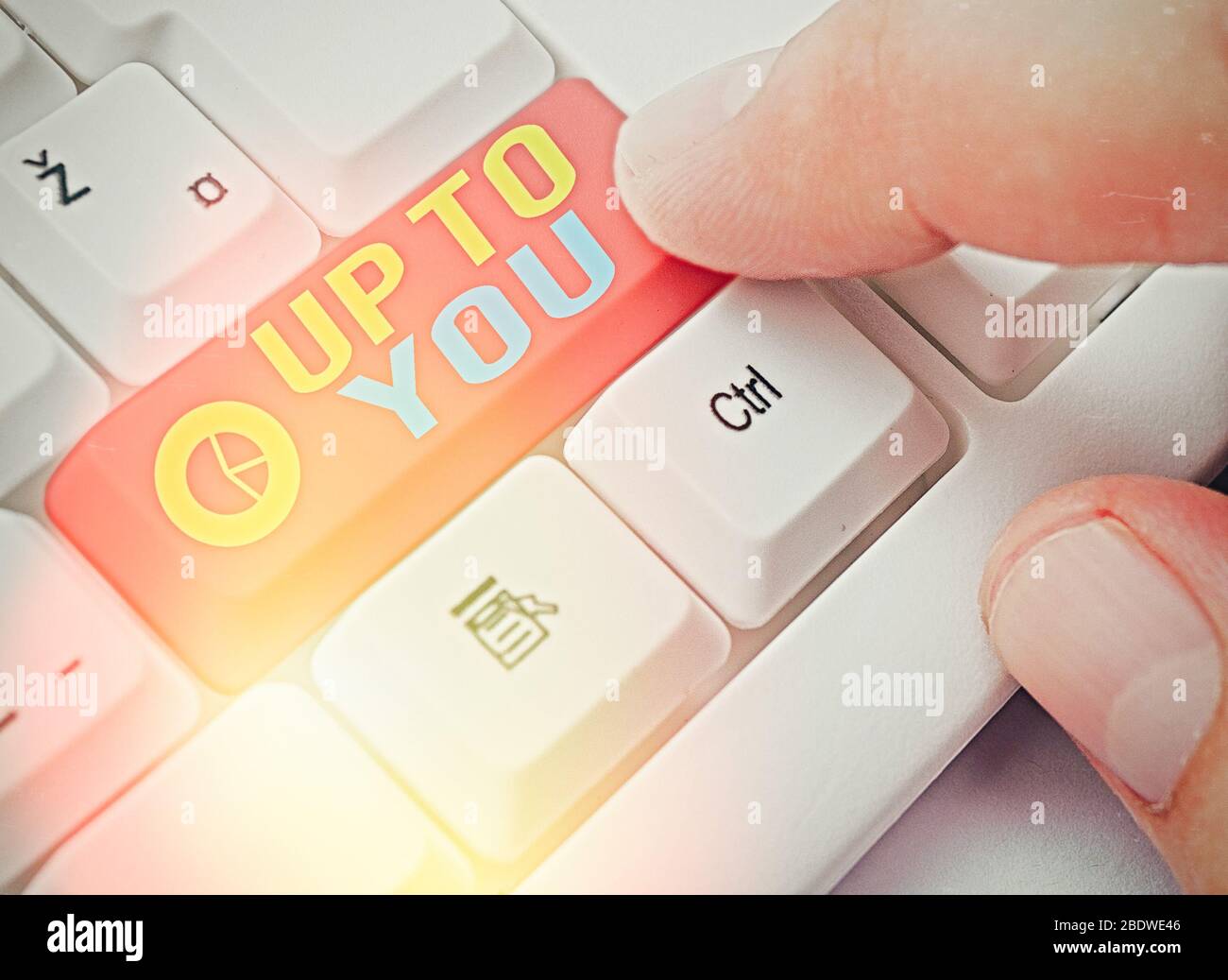 Conceptual hand writing showing Up To You. Concept meaning it is used ...