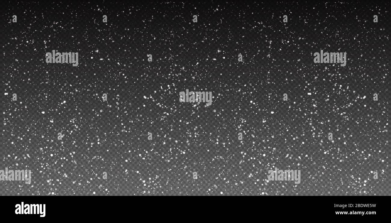 Falling winter christmas realistic snow on transparent background ...