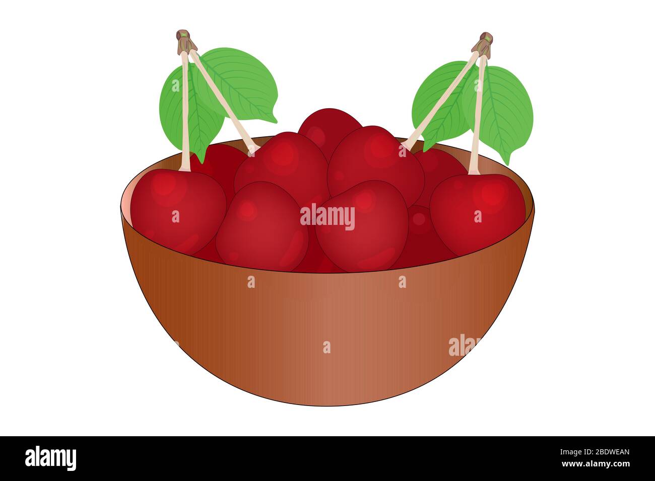 Cherry. Bowl of delicious juicy cherries isolated on white background ...