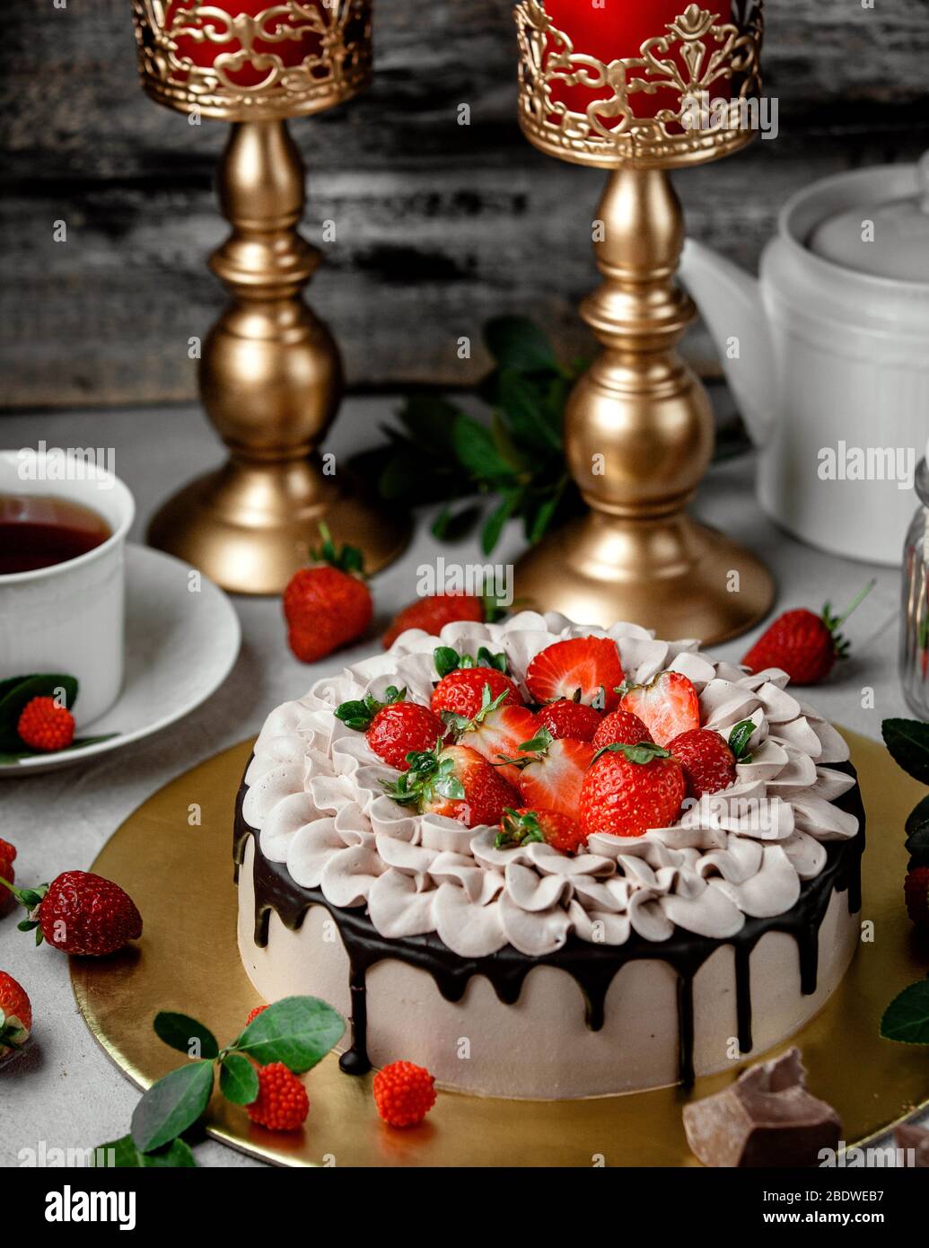 bird milk cake on the table Stock Photo - Alamy