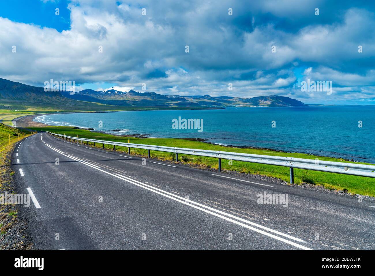 Road 54 with Snæfellsjökull at the background, Snaefellsnes Peninsula ...