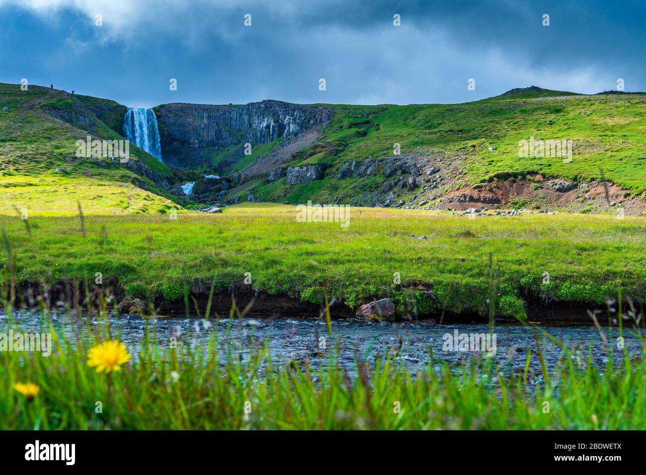 Svodufoss waterfall snaefellsnes peninsula iceland hi-res stock ...