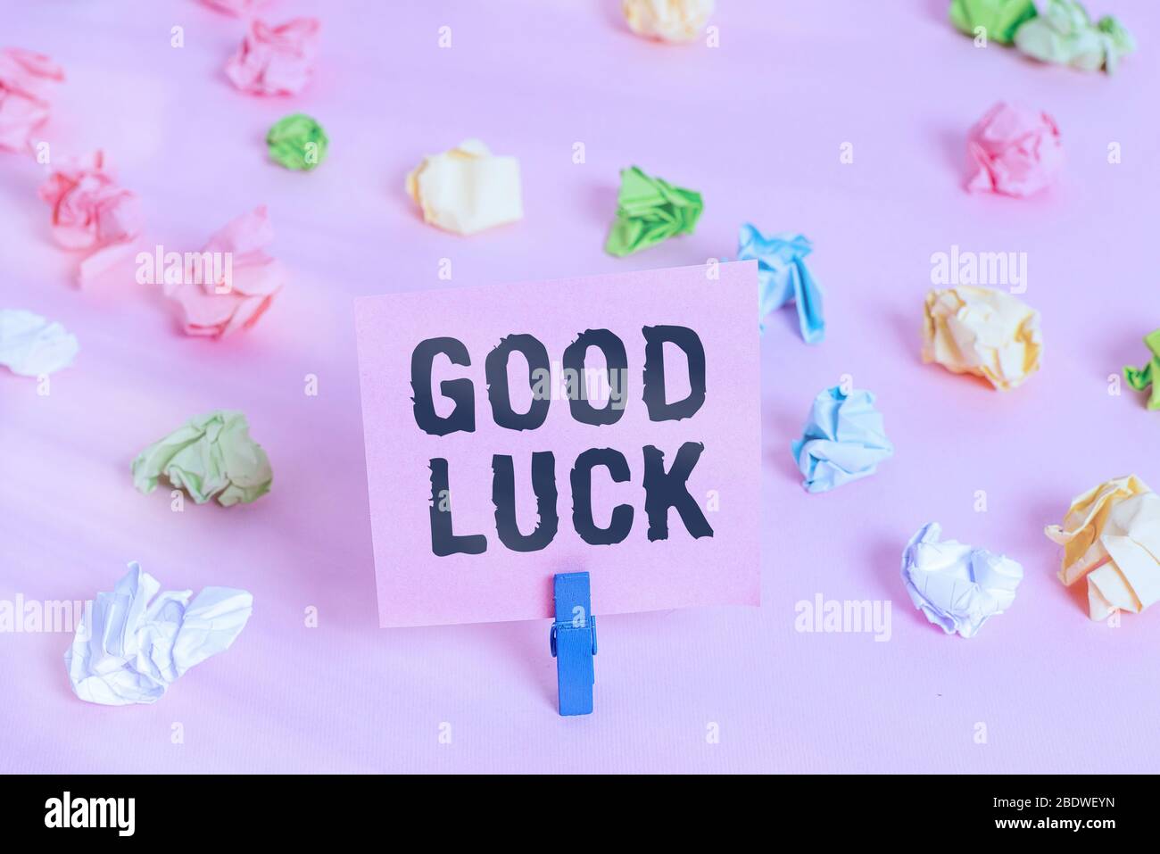 Text sign showing Good Luck. Business photo showcasing wish a positive ...