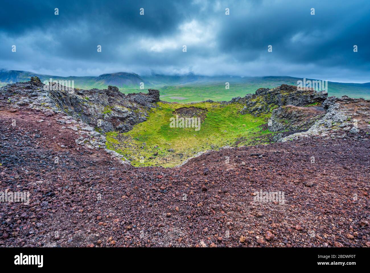 Saxhóll Crater, Snaefellsnes Peninsula, Iceland Stock Photo - Alamy
