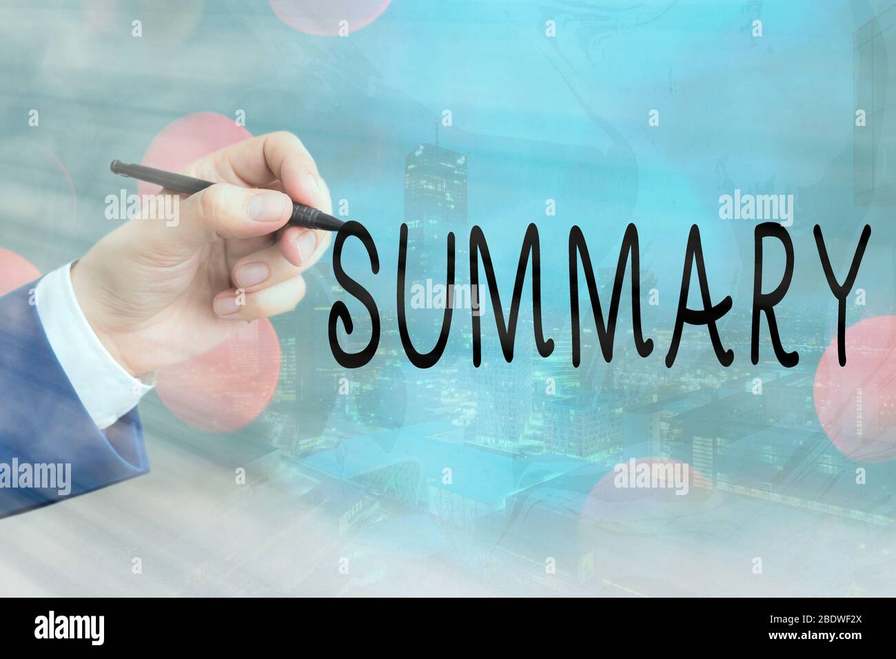 Conceptual hand writing showing Summary. Concept meaning a brief ...