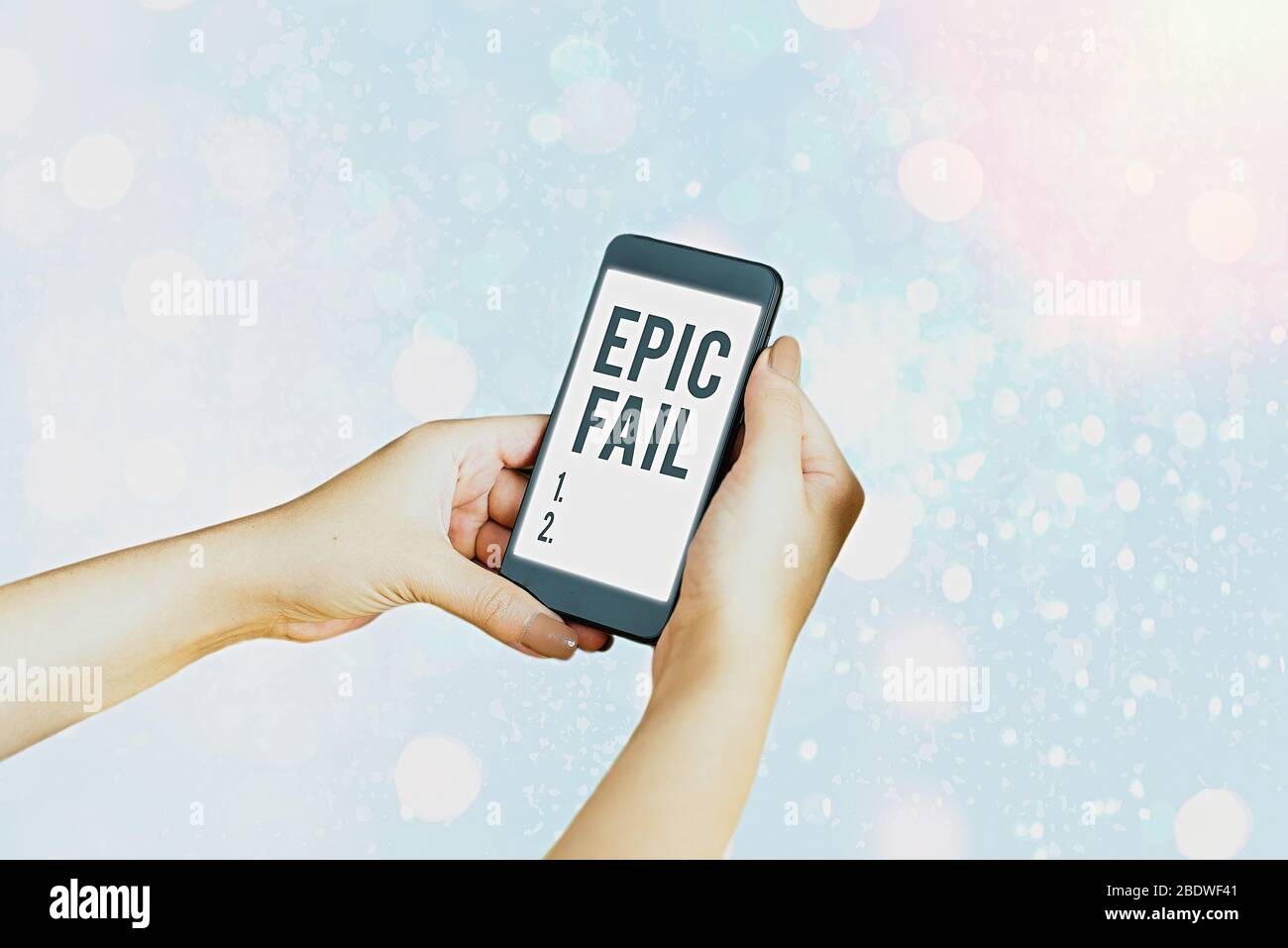 Writing note showing Epic Fail. Business concept for a spectacularly ...