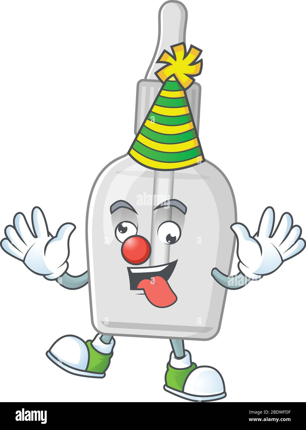 Amusing Clown bottle with pipette cartoon character mascot style Stock ...