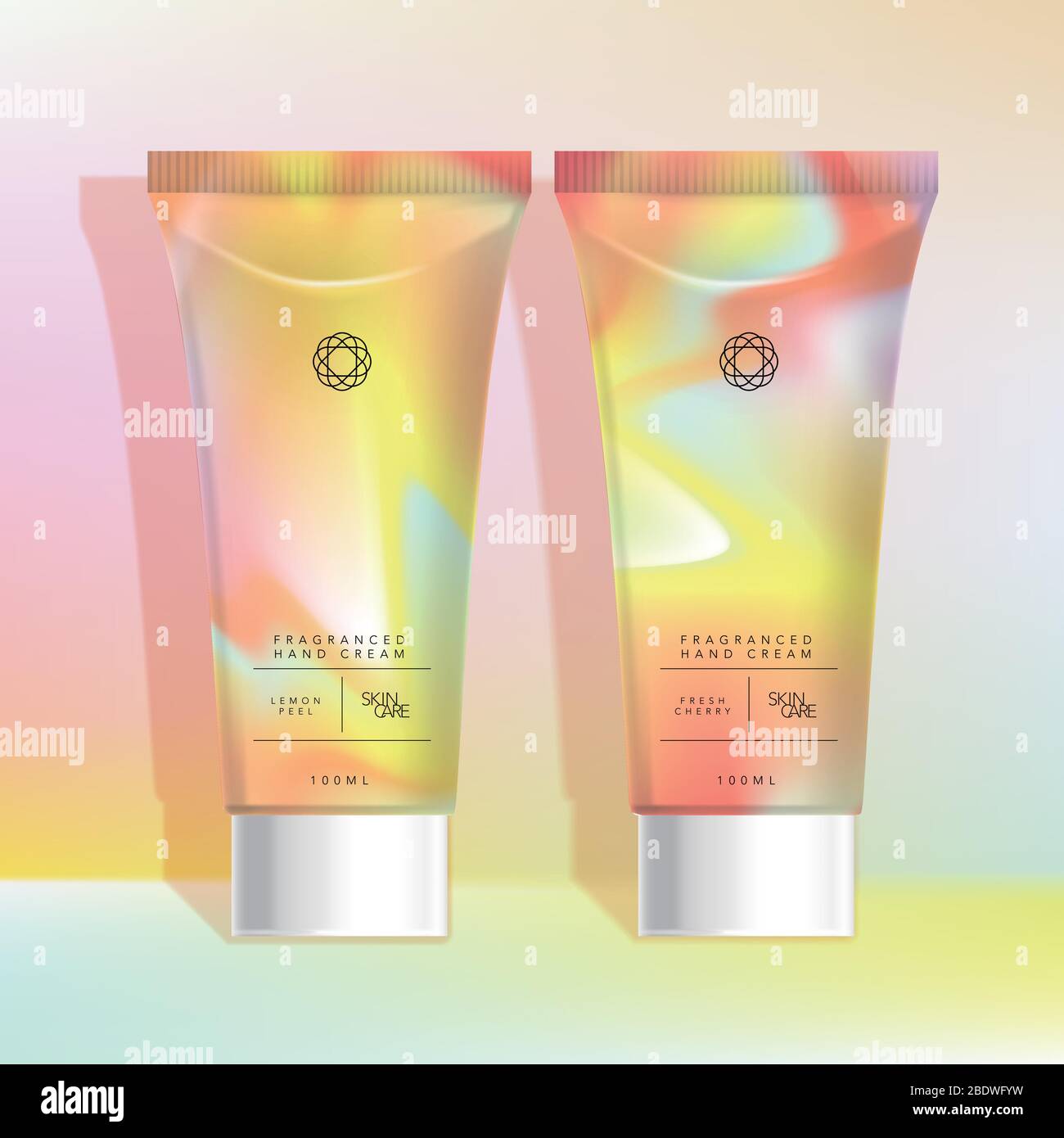 Vector Cosmetics or Healthcare Tubes with Vibrant Marble Liquid Flowing ...