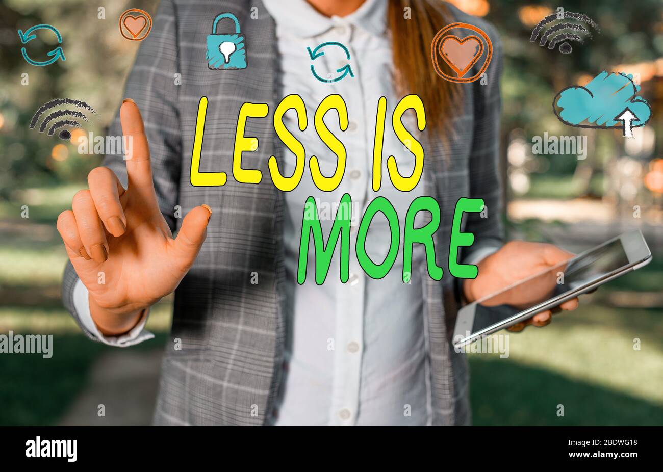 Handwriting text Less Is More. Conceptual photo used to express a ...